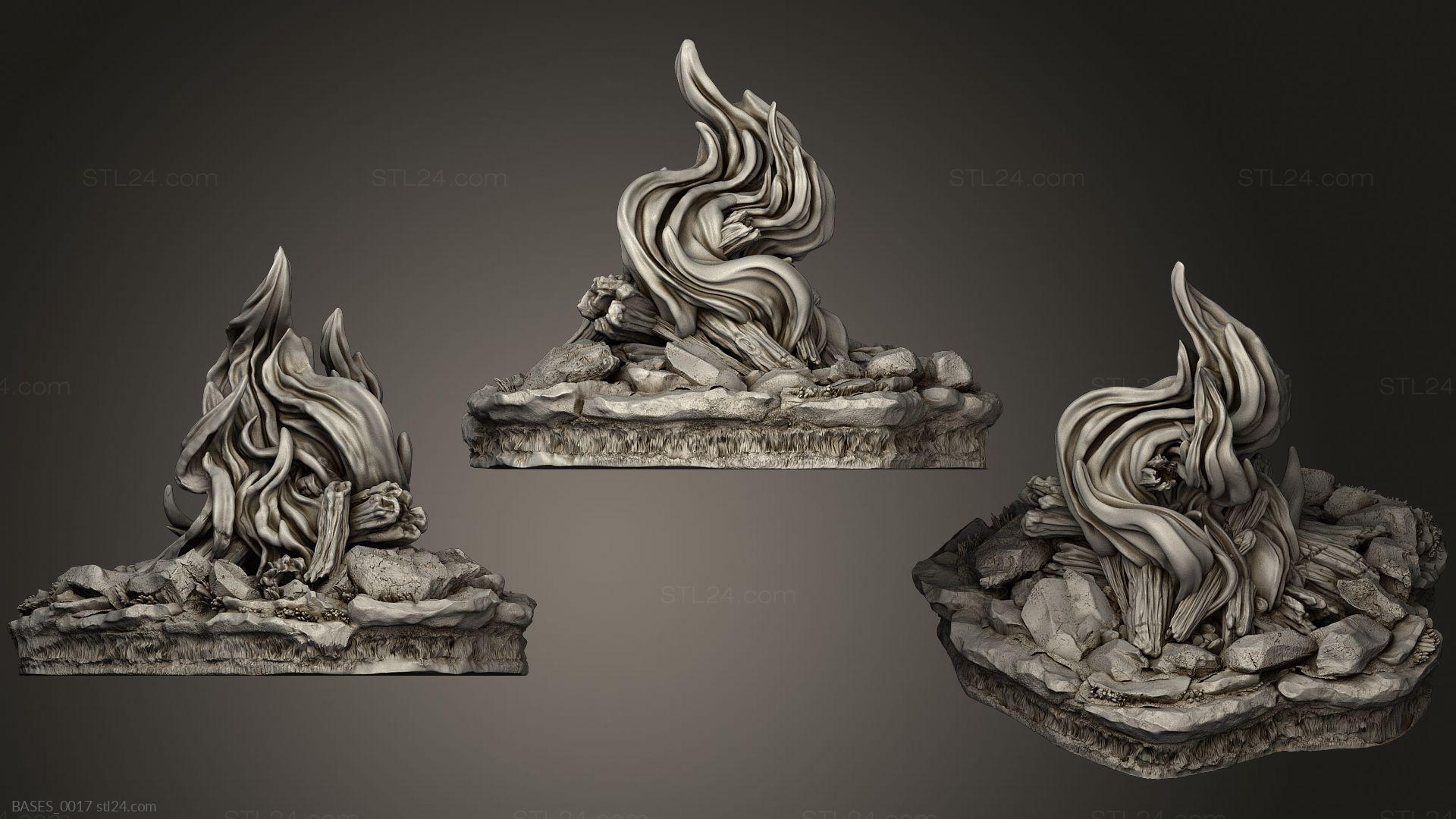 Bases - fire 3, BASES_0017. 3D stl model for CNC